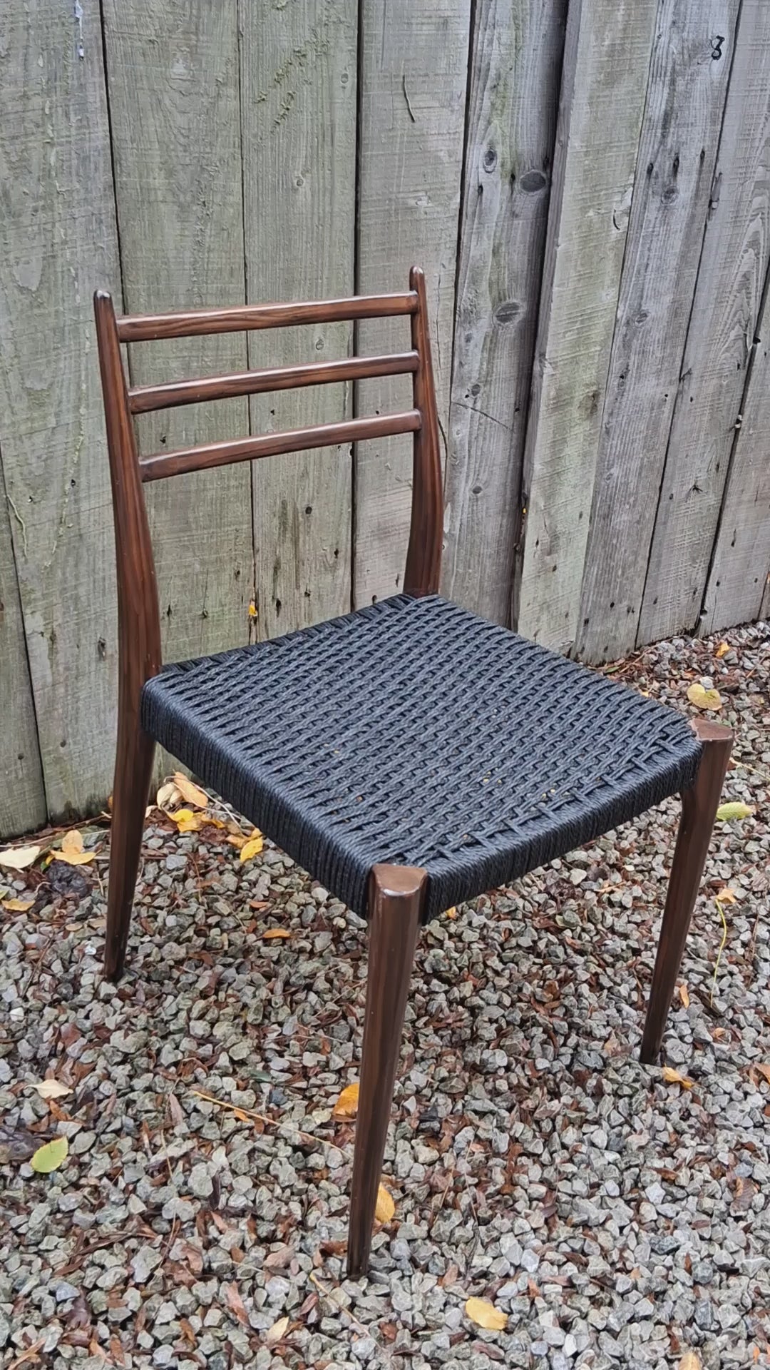 MCM Ladder Back Danish Papercord Statement/desk chair Walnut effect ...